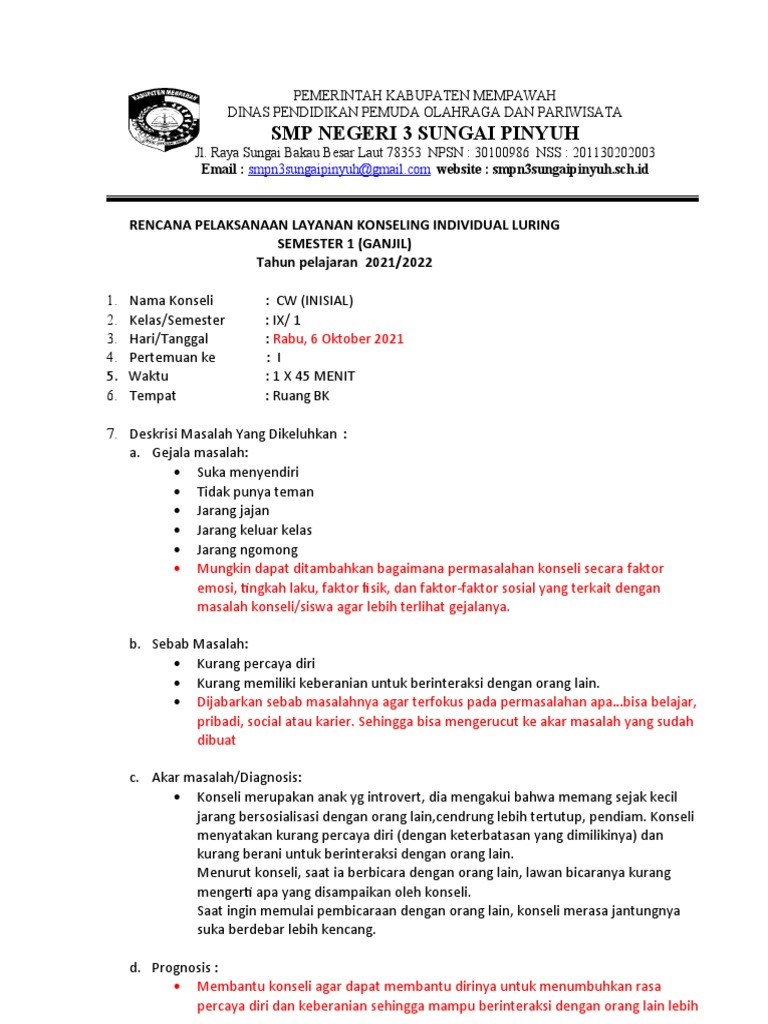 RPL Konseling Individual Gestal Dewi | PDF