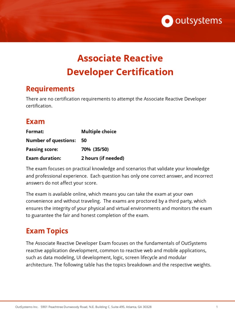 Associate Reactive Developer Certification Detail Sheet - en | PDF ...