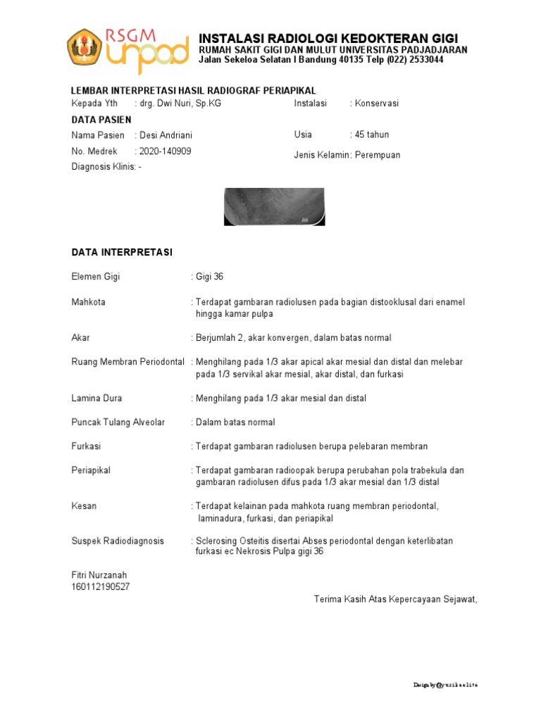 16 - Interpretasi Periapikal 46 - Edi Suryadi | PDF