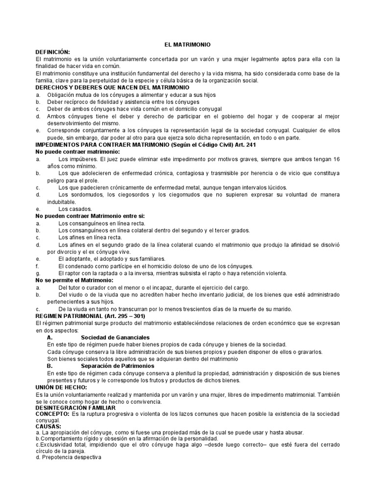 El Matrimonio Y EL DIVORCIO para Academia | Descargar gratis PDF ...