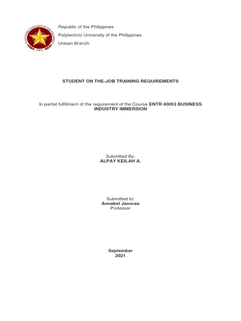 Ojt Requirements | Download Free PDF | Internship | Job Hunting