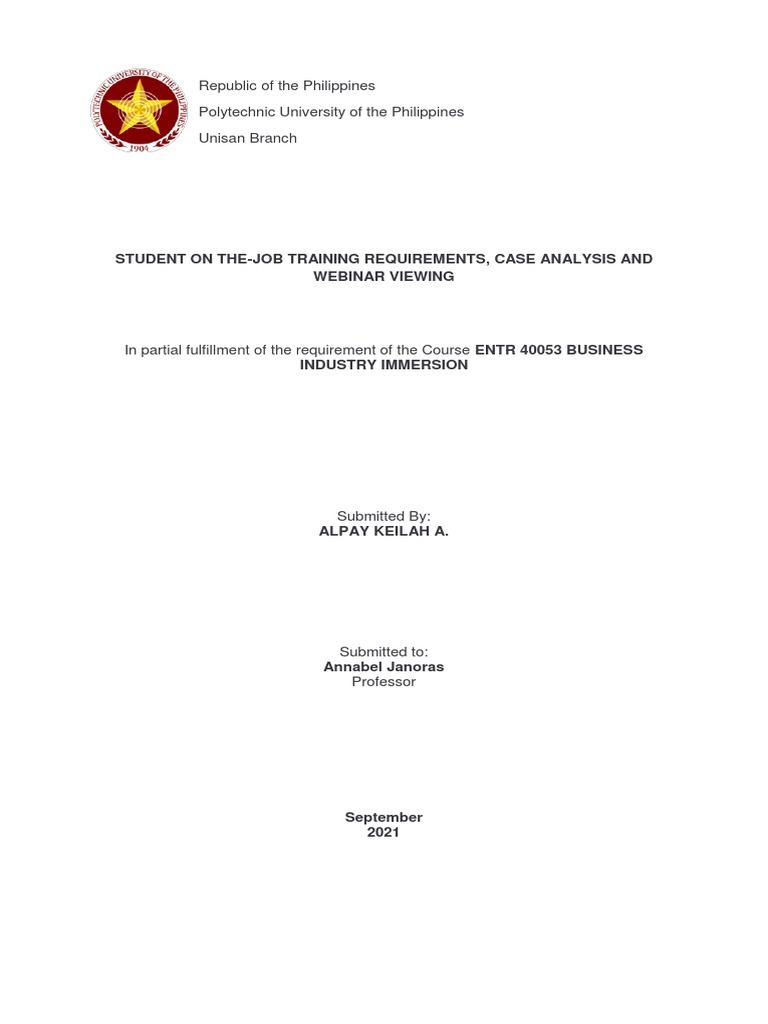 OJT Requirements Examples | PDF | Digital Marketing | Marketing