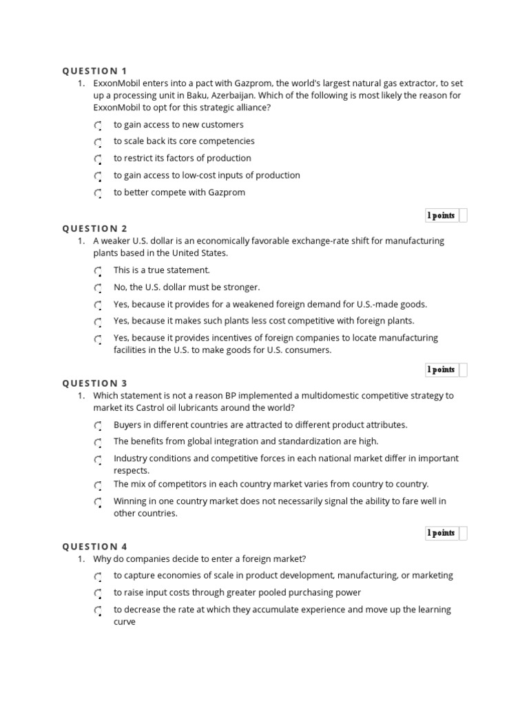 Lec 6 Quiz | PDF | Market (Economics) | Exports