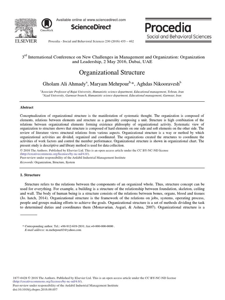 Organizational Structure | PDF | Organizational Structure | System