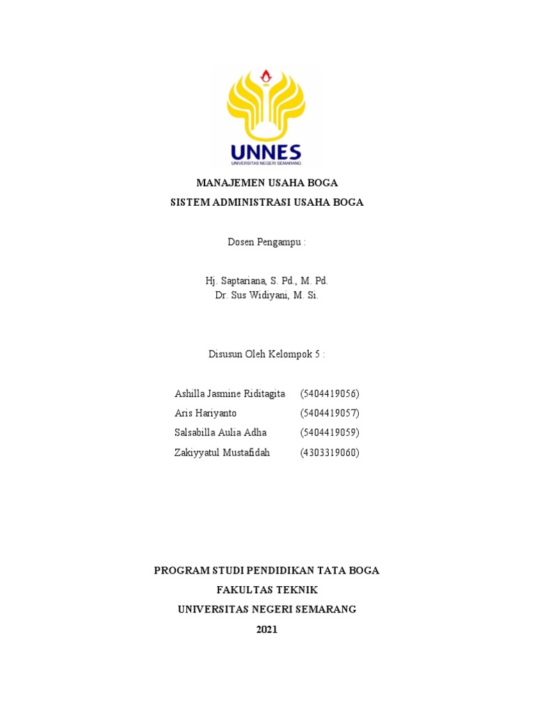 Sistem Administrasi Usaha Boga | PDF