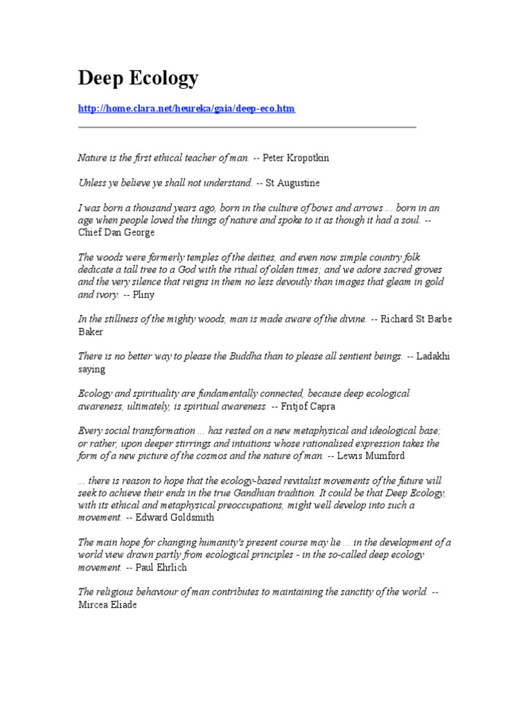 Deep Ecology - Orton | PDF | Ecology | Philosophical Theories