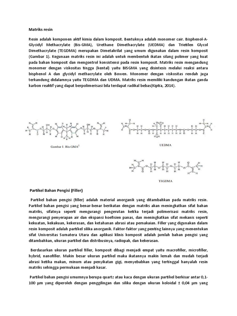 Matriks Resin Komposisi | PDF | Sains & Matematika