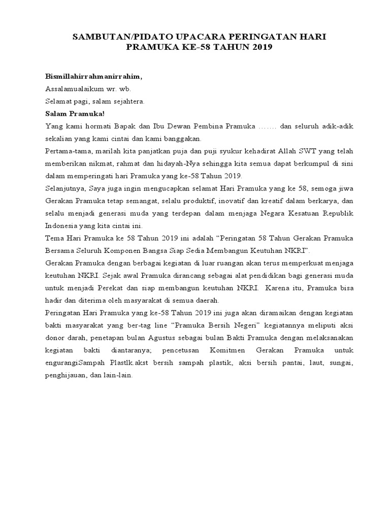 Sambutan Hari Pramuka | PDF