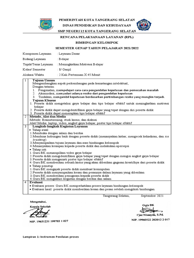 RPL BK Motivasi Belajar | PDF