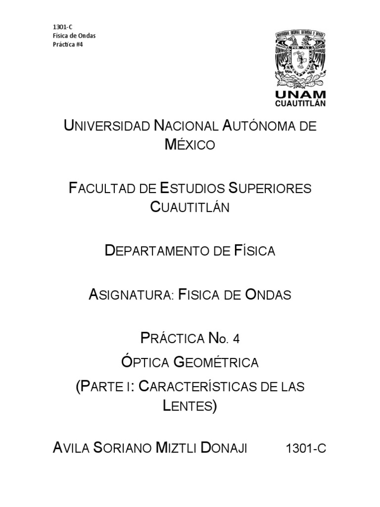 Practica 4 Fisica Ondas | PDF | Óptica | Filosofía natural
