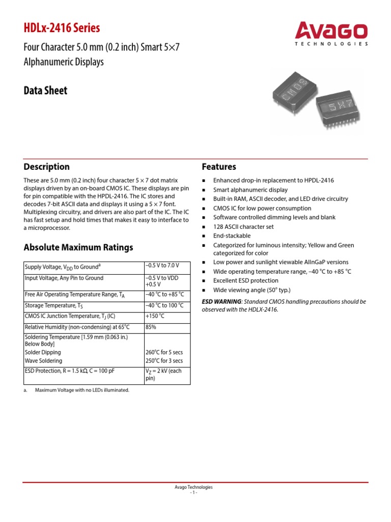 Hdlx-2416 Series: Data Sheet | Download Free PDF | Random Access Memory | Bit