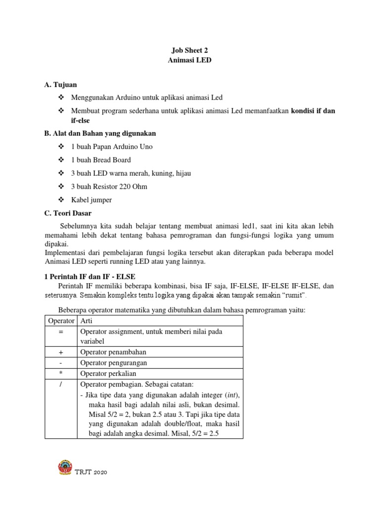 Laporan Praktikum Animasi Led | PDF
