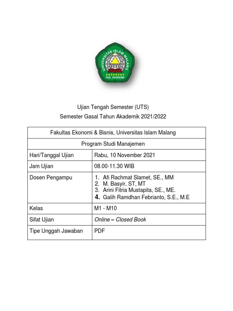 Uts Matekbis | PDF | Karier & Perkembangan | Bisnis