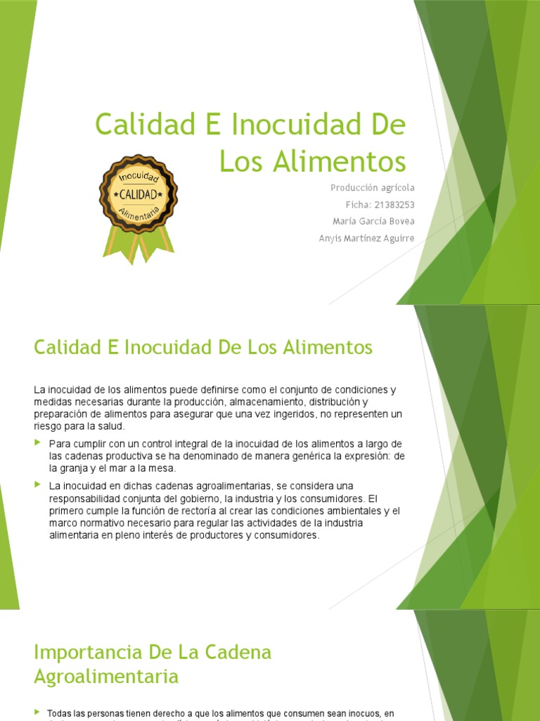 Calidad e Inocuidad de Alimentos | PDF | Alimentos | Seguridad alimenticia