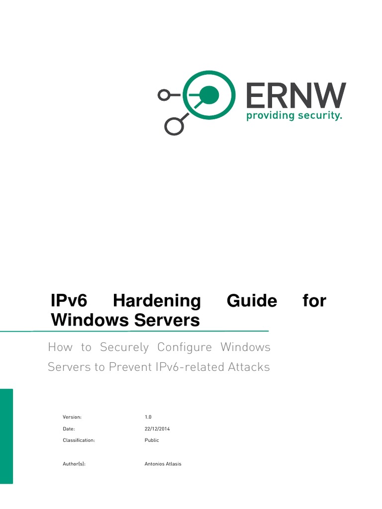 Ipv6 Hardening Guide For Windows Servers | PDF | I Pv6 | Domain Name System
