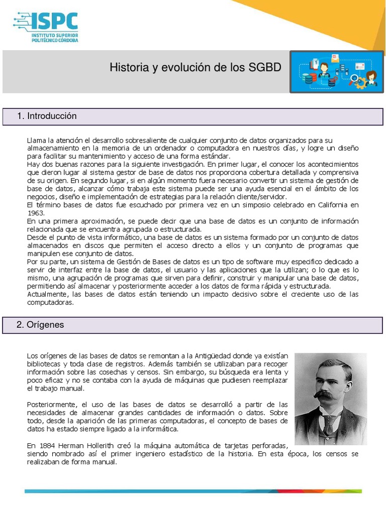 Historia y Evolución de Los SGBD | PDF | Bases de datos | SQL