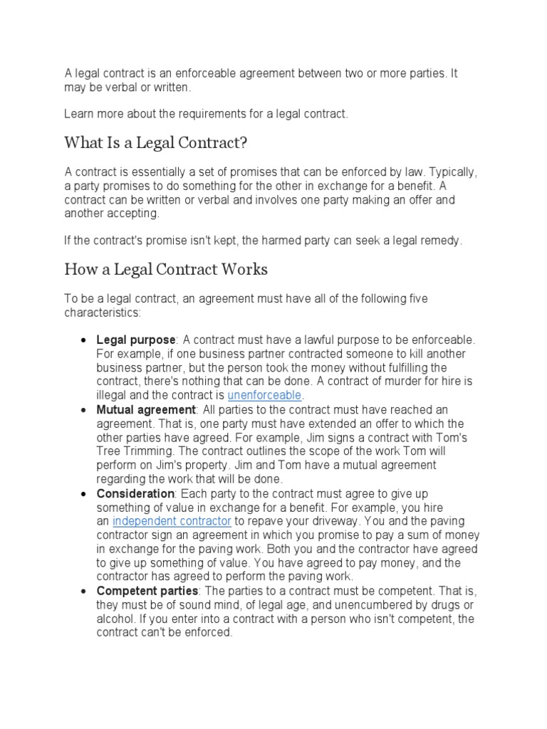 Legal Contracts | PDF | Legal Concepts | Contract Law