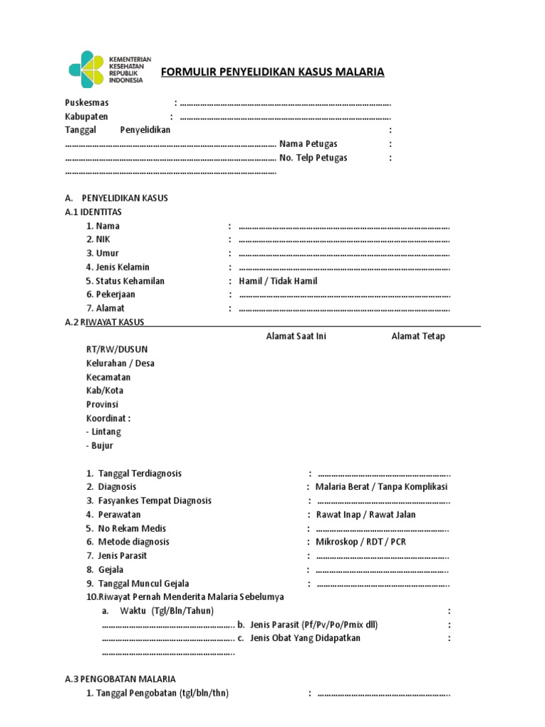 Form Pe Malaria | PDF