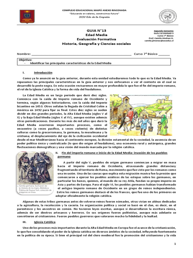 Guia13 7mobasico Historia Edad Media | PDF | Edades medias | Feudalismo
