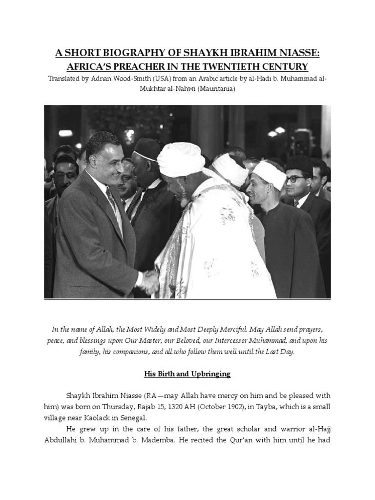 Shaykh Ibrahim Niasse His Life Wisdom For SH Fakhri | PDF | Prophets ...