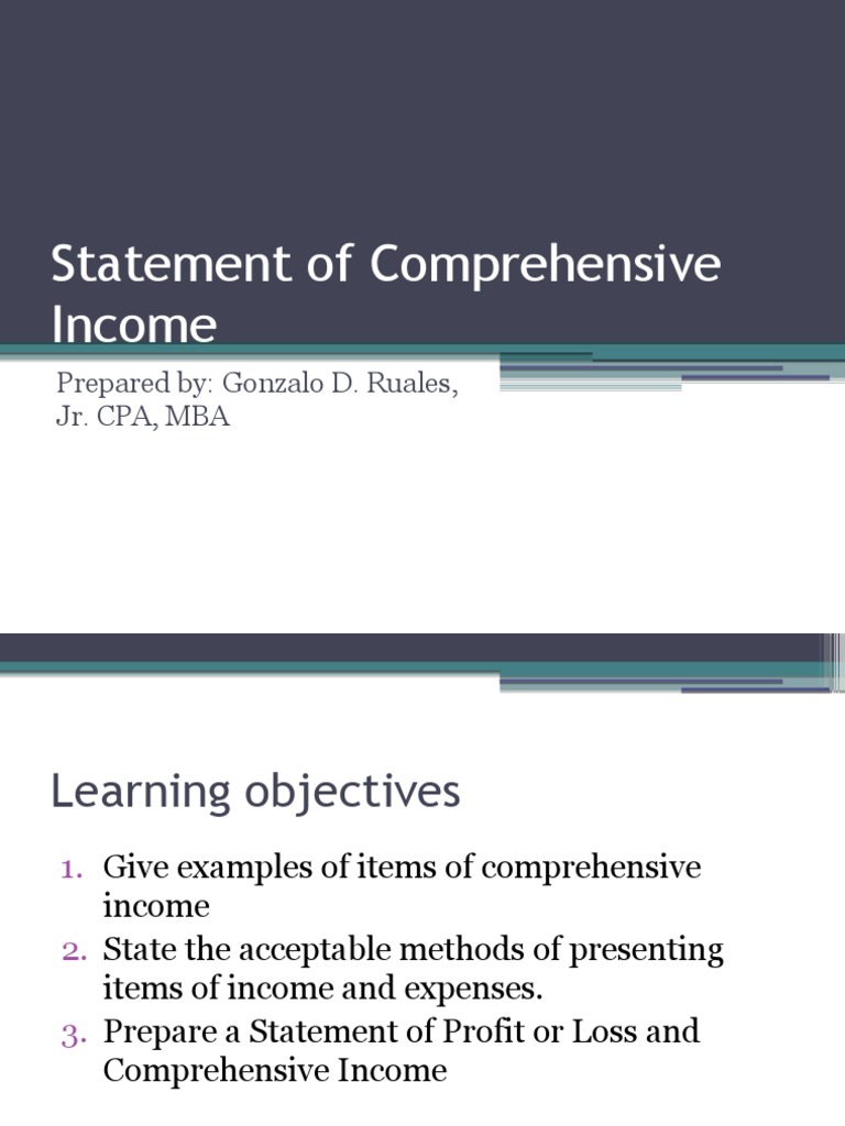 Lecture 2 - Statement of Comprehensive Income | PDF | Income Statement ...