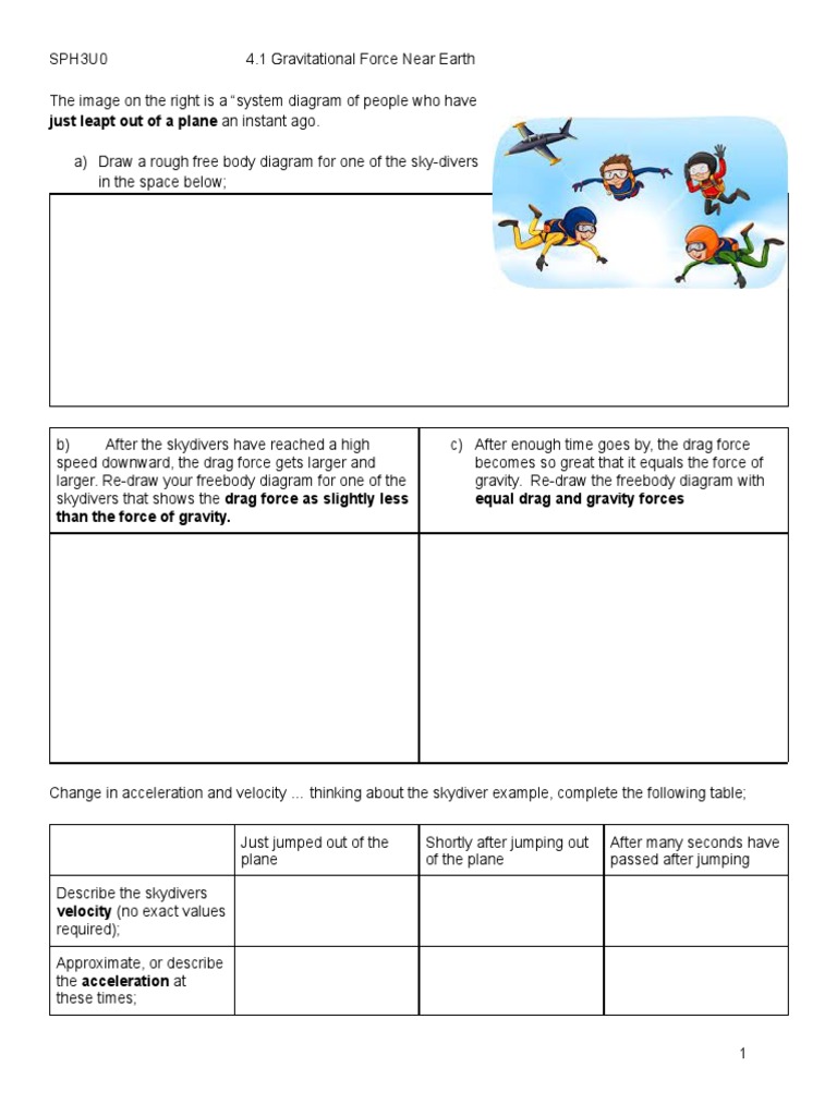 4-1 Gravitational Force Near Earth Activity Lesson | PDF | Gravity | Mass