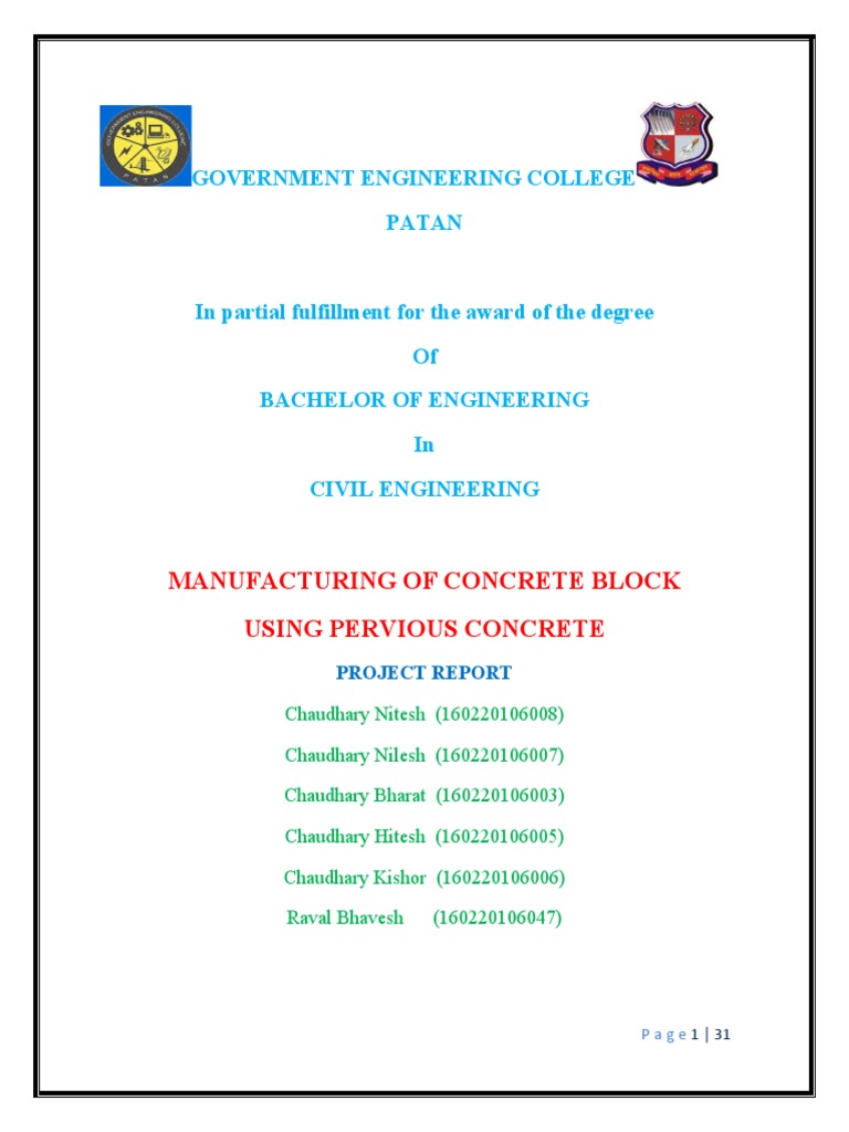 8th Project Report New | PDF | Concrete | Porosity