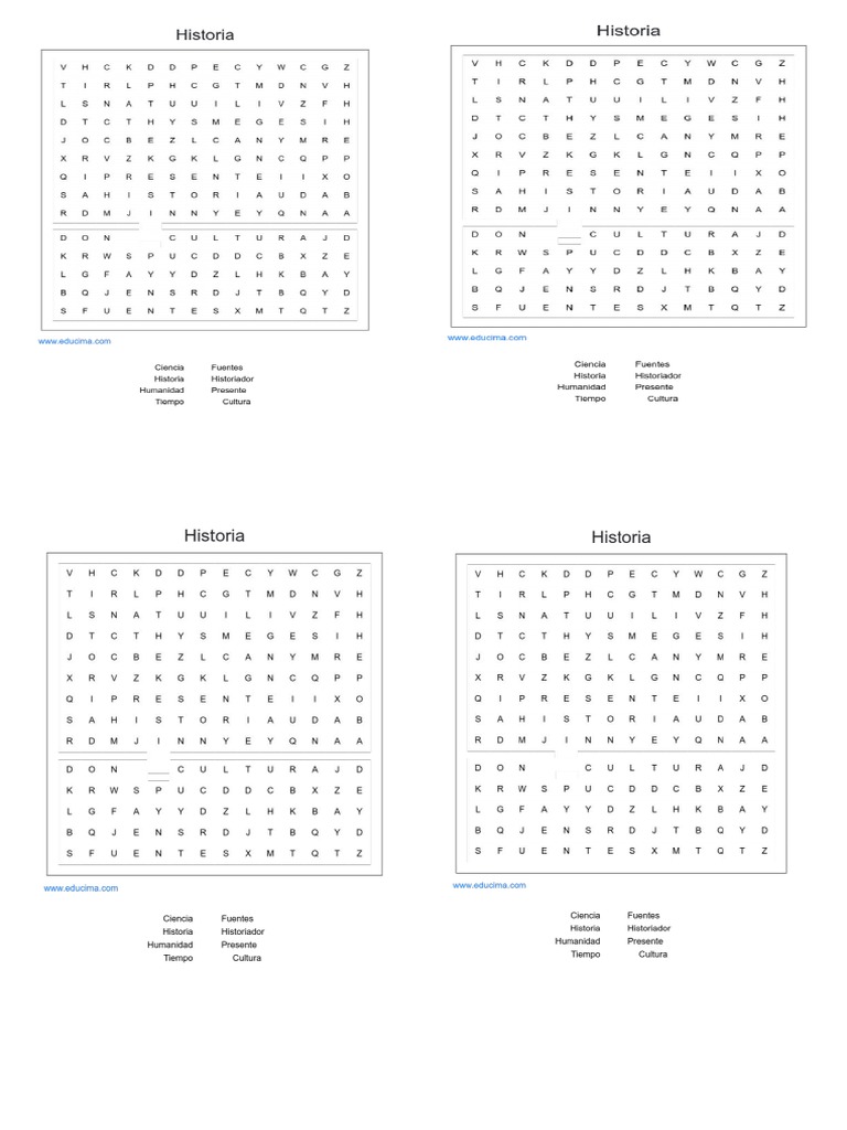 Sopa de Letras Historiador | PDF