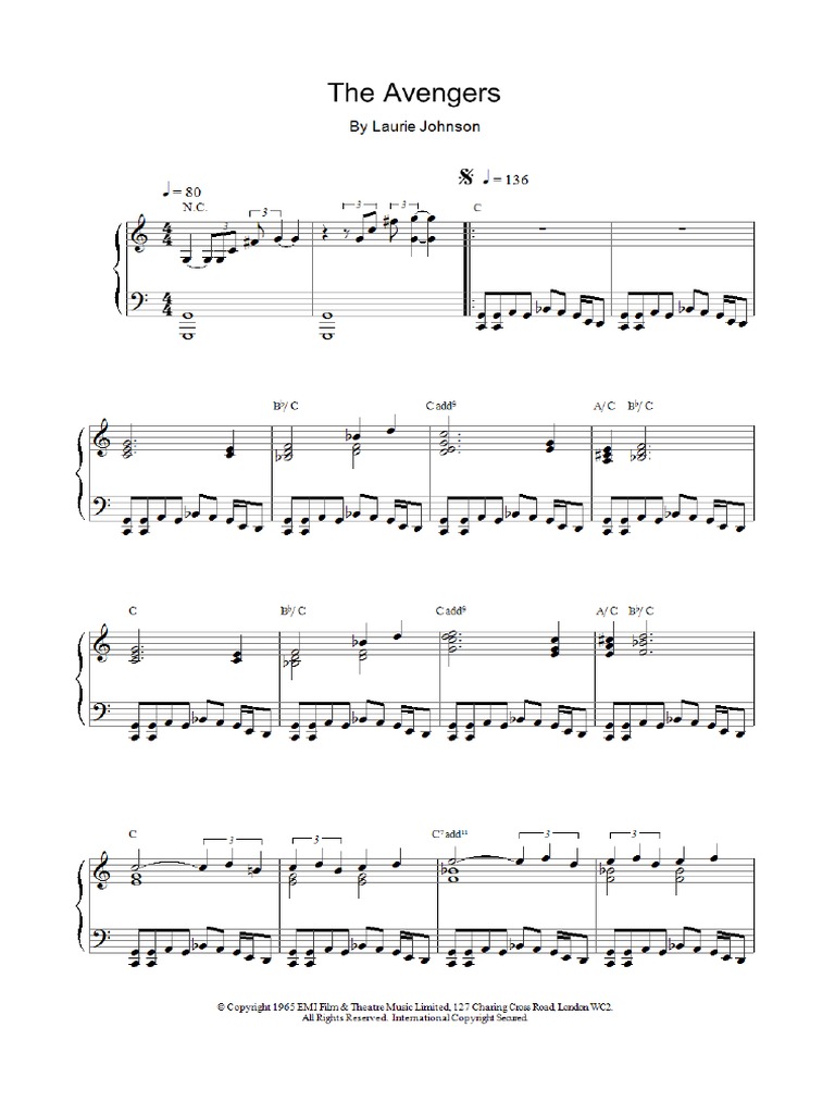 Avengers Theme Sheet Music | PDF
