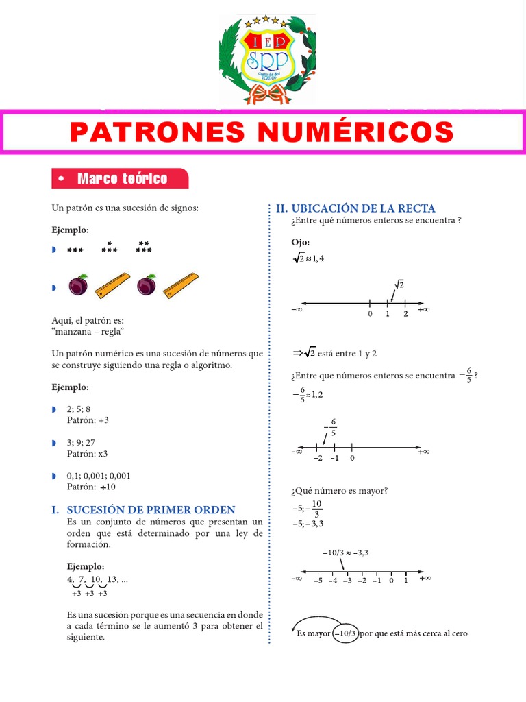 Ejercicios de Patrones Numéricos | PDF | Matemáticas