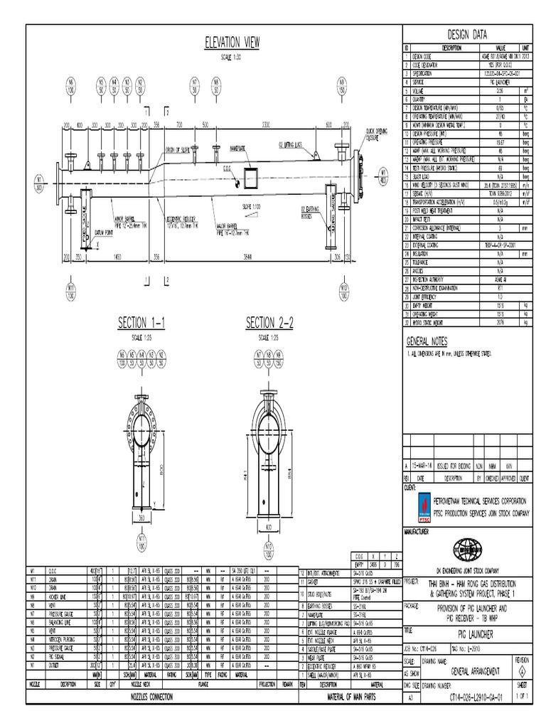 GA Drawing For Pig Launcher | PDF