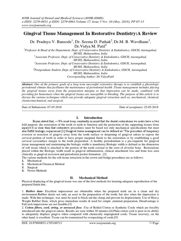MNGMNT Gingival Tissue | PDF | Dentistry Branches | Mouth