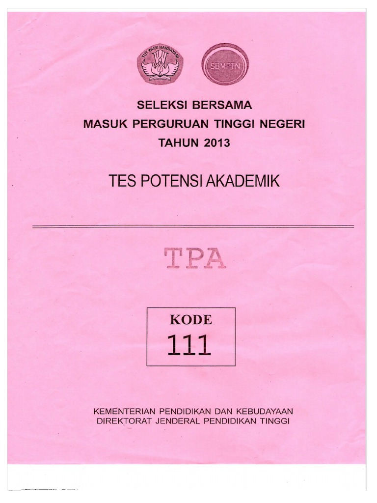 Soal SBMPTN 2013 - TKPA - Kode 111 Asli (WWW - Defantri.com) | PDF