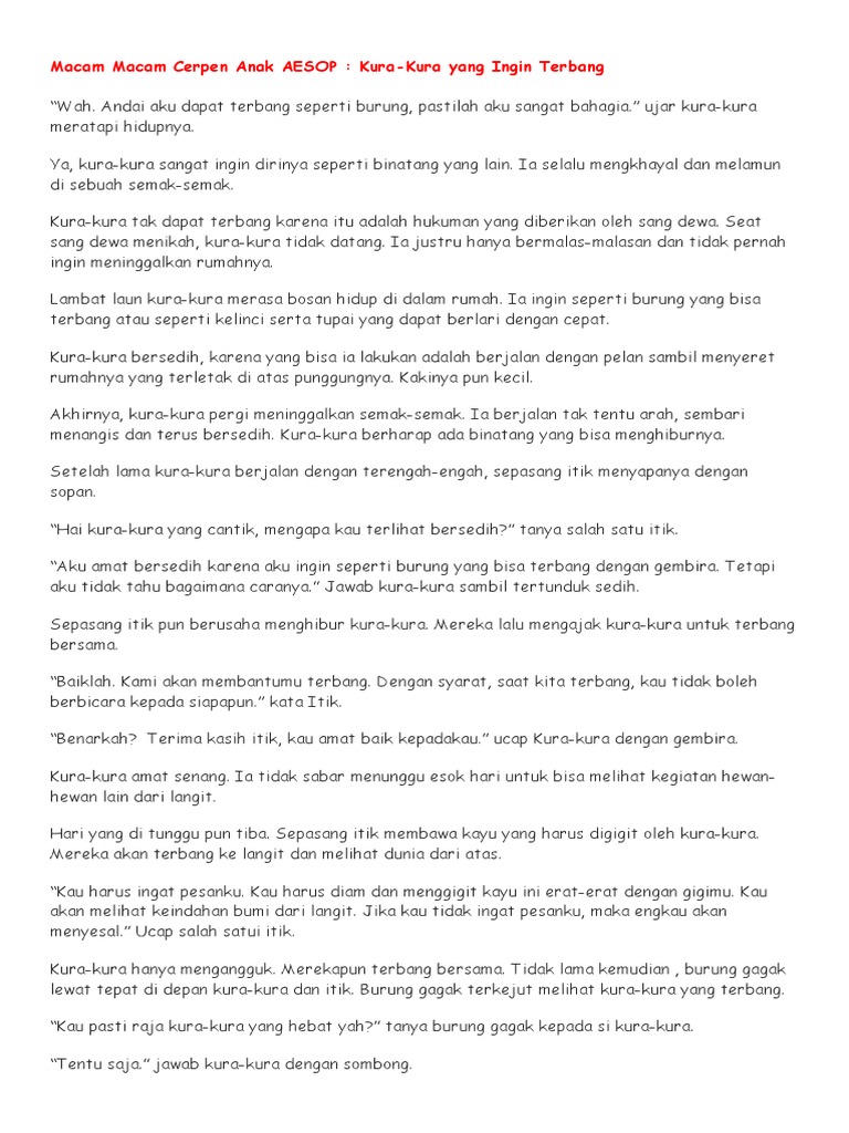 Dongeng Fabel Pendek | PDF