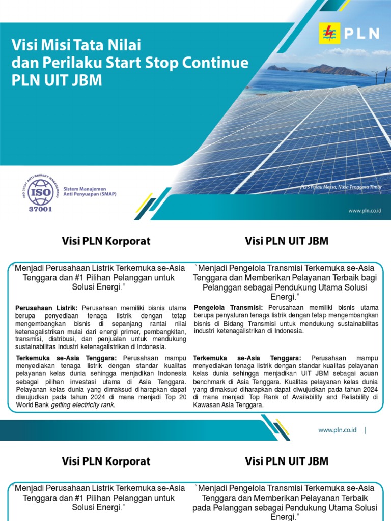 Sosialisasi Visi Misi Tata Nilai Dan Perilaku SSC UIT JBM 2021 | PDF