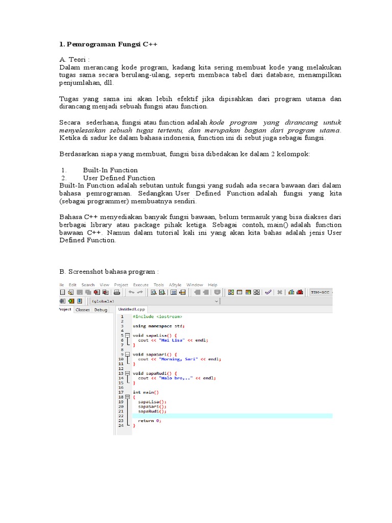 Pemrograman Fungsi C | PDF | Teknologi & Rekayasa