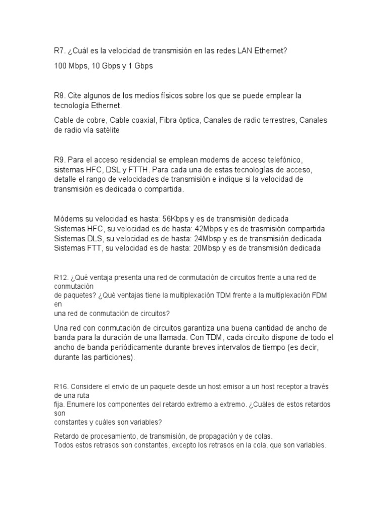 Cuestionario 1 | PDF | Modelo osi | Red de computadoras