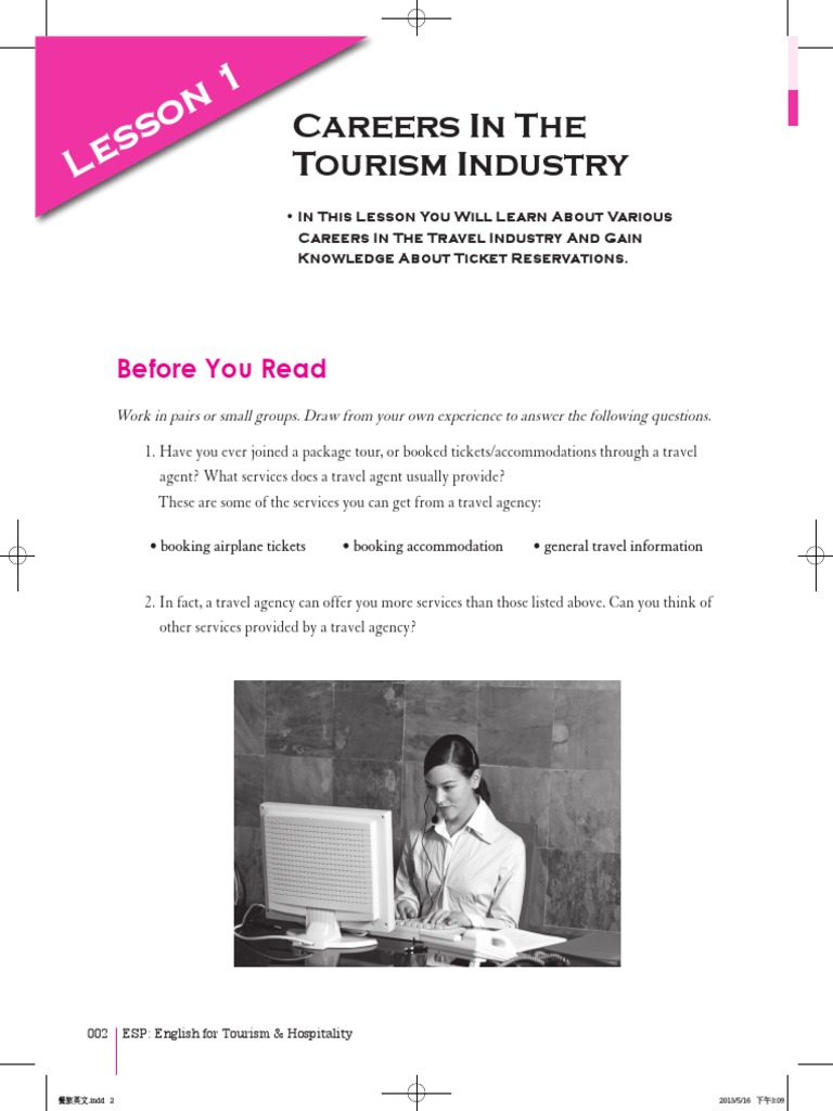 Careers in the Tourism Industry | PDF | Tourism | Travel Agency