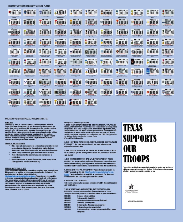 Military Veteran Specialty License Plates | PDF | United States Armed ...