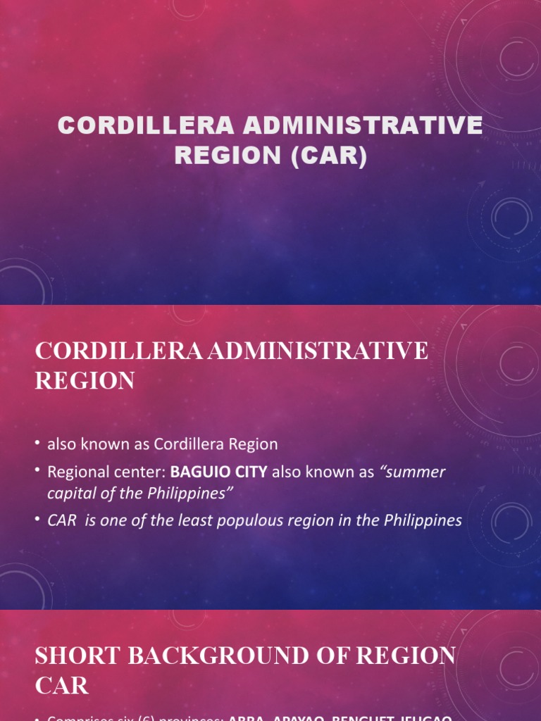 Cordillera Administrative Region (Car) | PDF