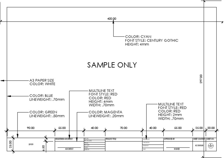 Sample Only: Registered Architect Project Title Approved by Sheet ...
