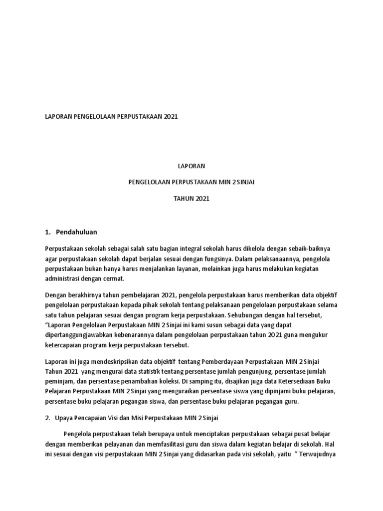 Laporan Perpustakaan | PDF