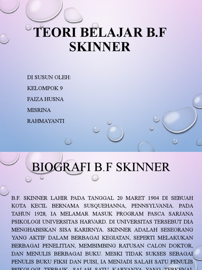 Teori Belajar B.F Skinner | PDF