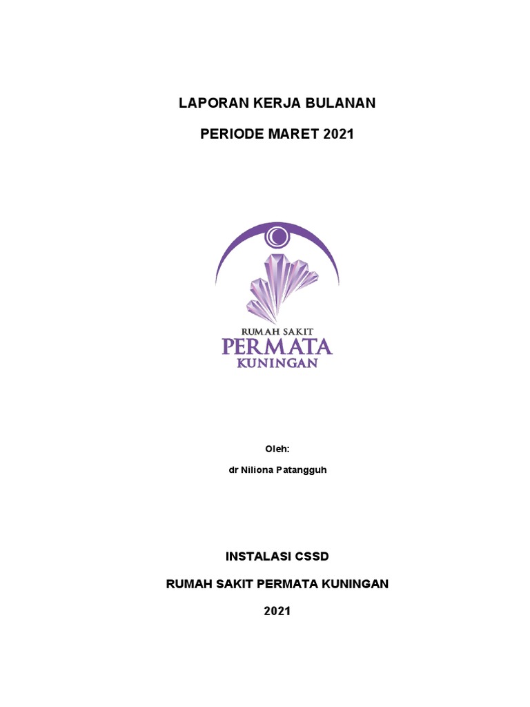 Laporan Bulanan Maret 2021 CSSD | PDF