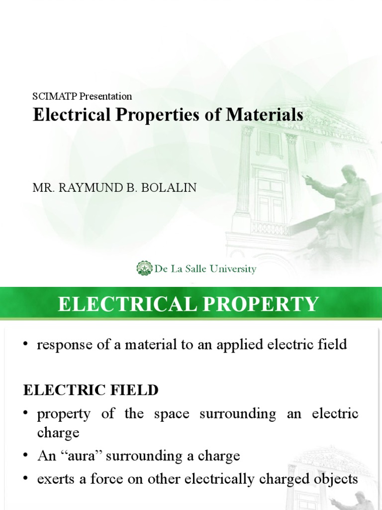Electrical Properties of Materials: Mr. Raymund B. Bolalin | PDF ...