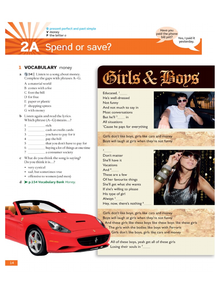 Unit 2A. Spend or Save (Pp14-15) | PDF