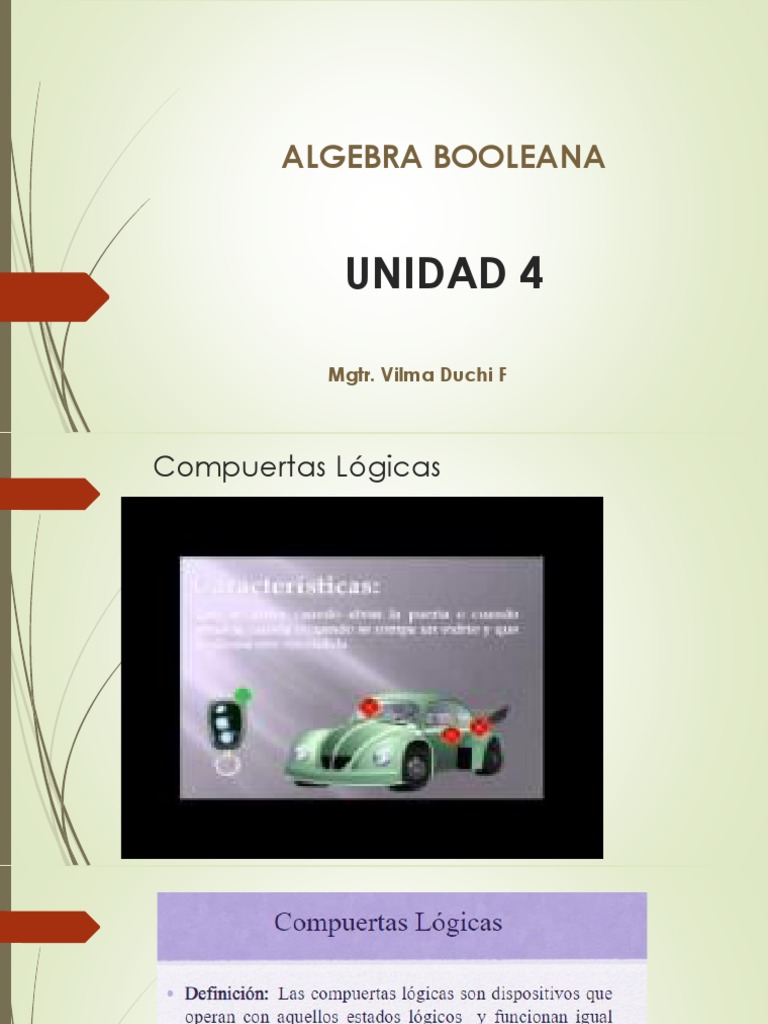Álgebra Booleana y Compuertas Lógicas | PDF | Puerta lógica | Álgebra de Boole