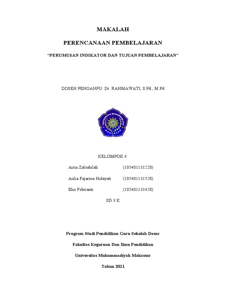 Makalah Perencanaan Pembelajaran | PDF