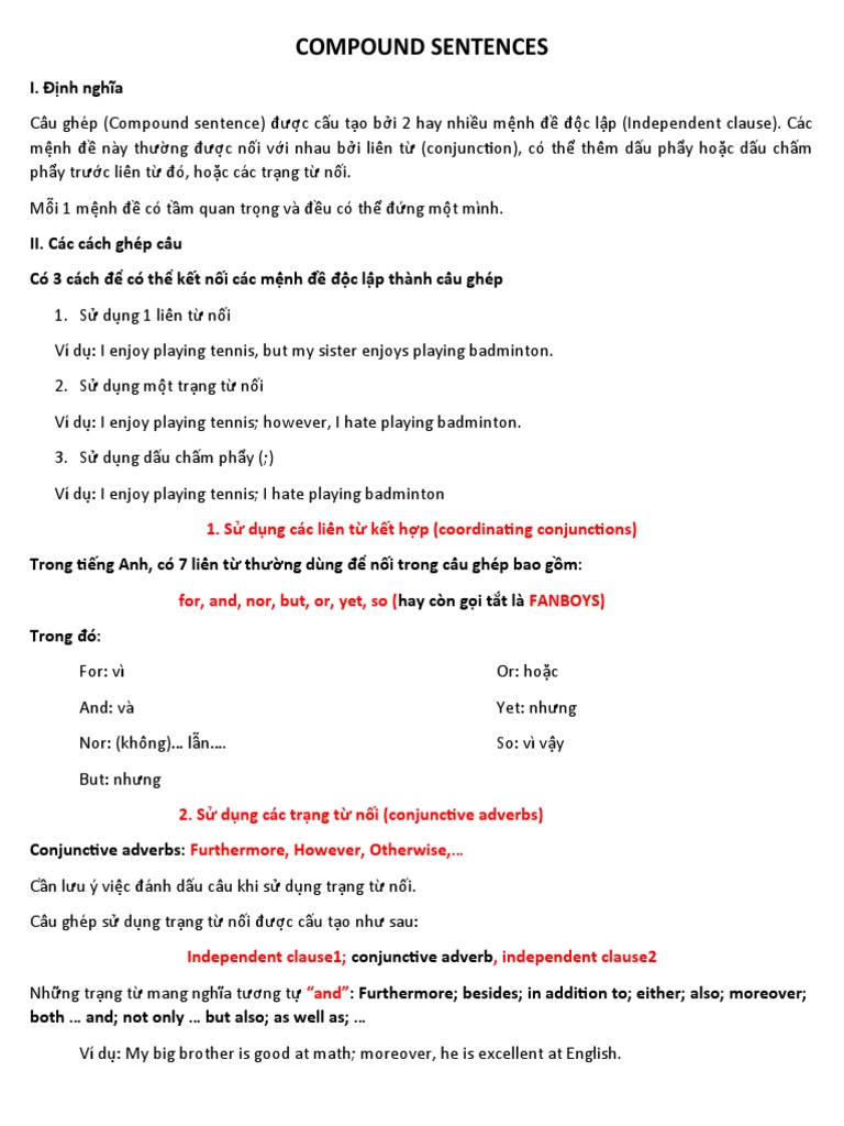 2.4. Compound Sentences - ST | PDF
