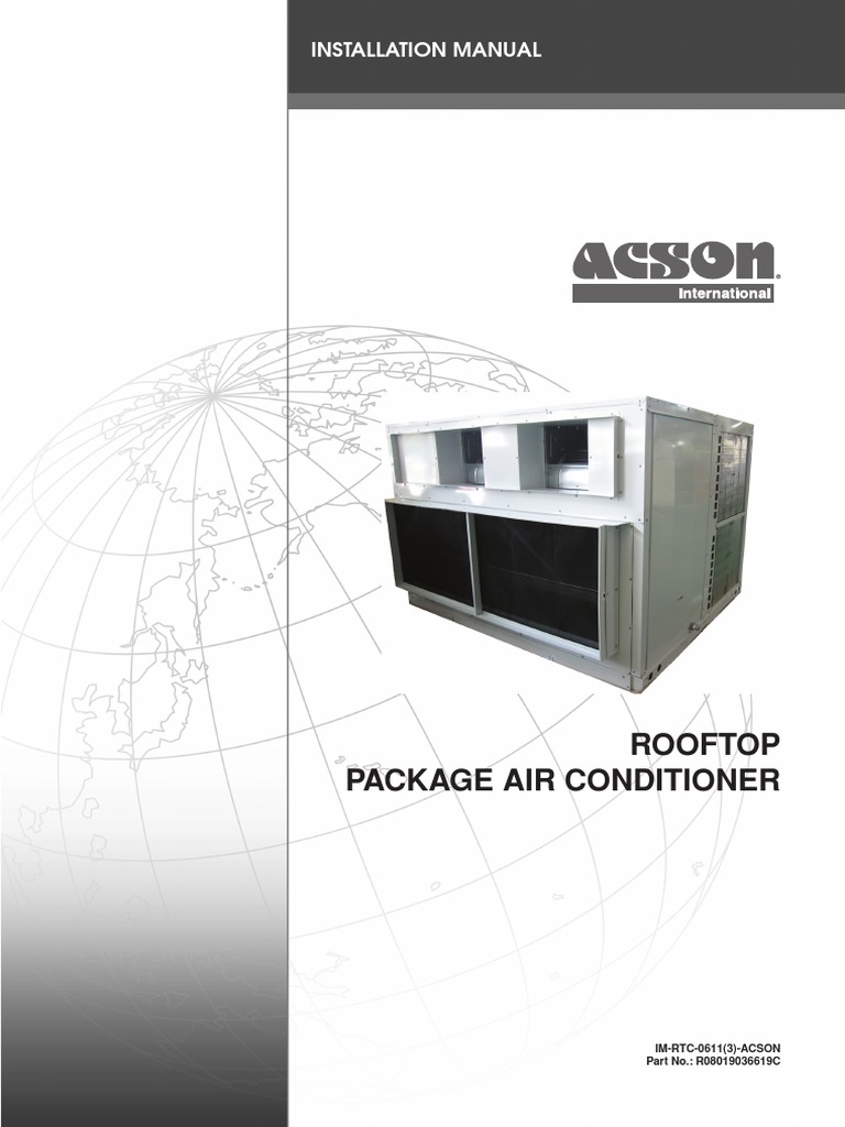 Rooftop Package Air Conditioner: Installation Manual | PDF | Electrical ...